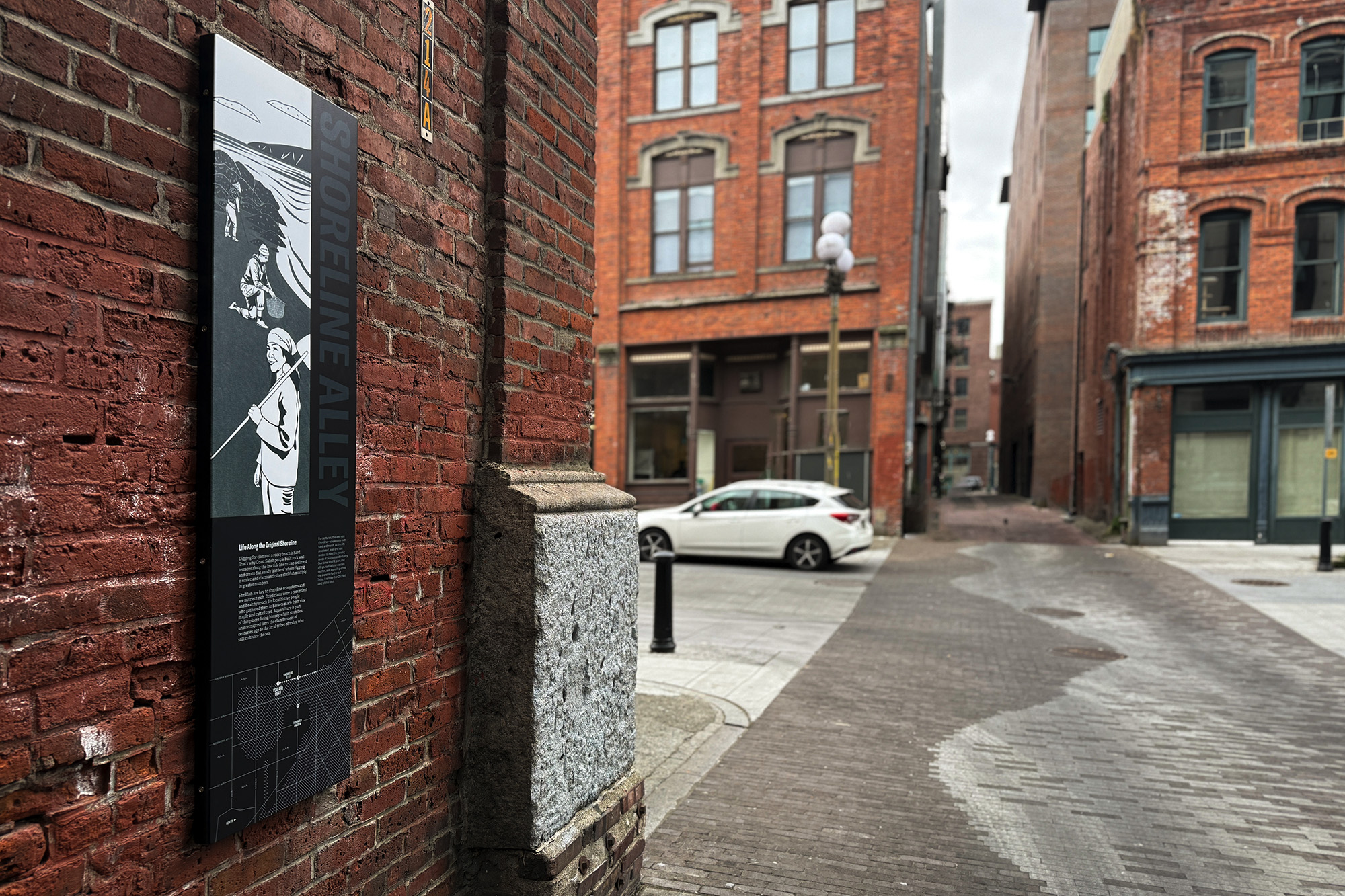 Installation of Pioneer Square Shoreline Alley story panels — Studio ...